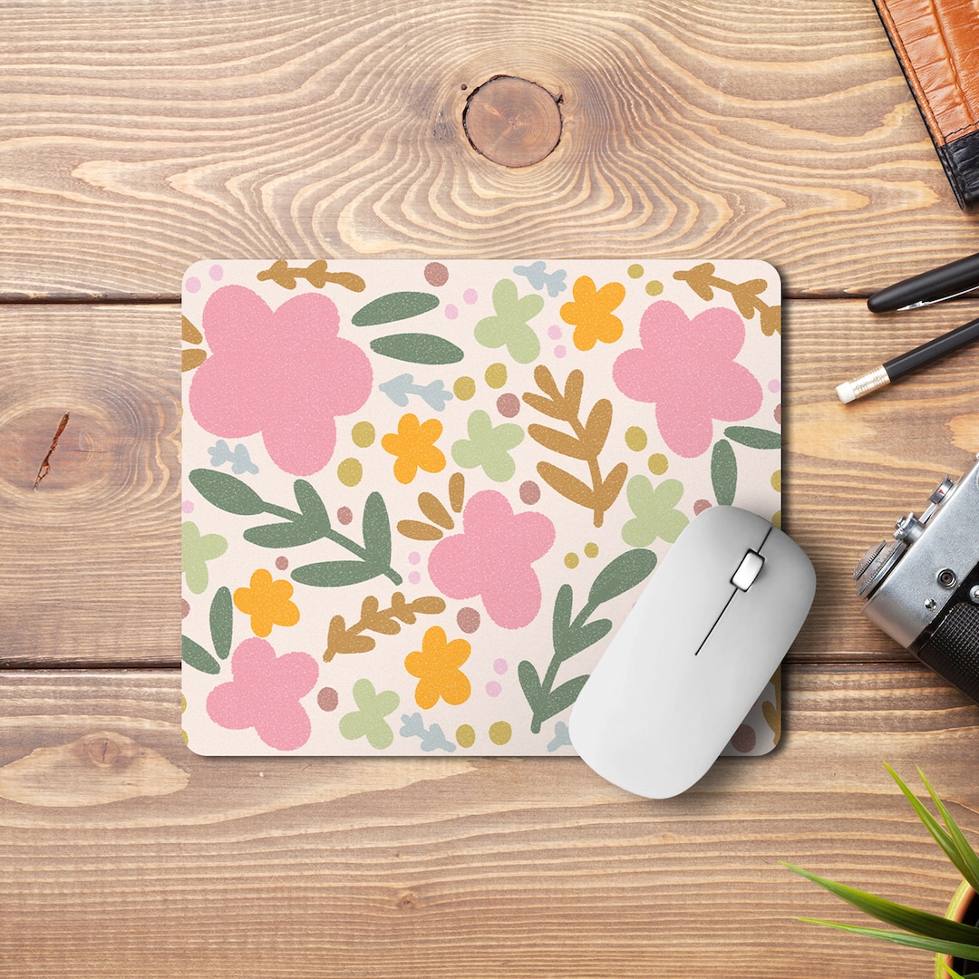 Cute Floral Mouse Pad - Boho Floral Mouse Pad - Aesthetic Mousepad ...