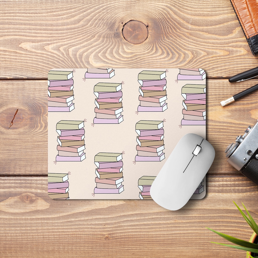 Cute Books Mouse Pad - Boho Books Mouse Pad - Aesthetic Mousepad ...