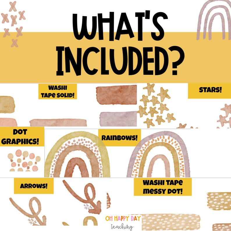 Boho Clip Art- Clip Art for TPT Products - Watercolor Clip Art - Modern ...