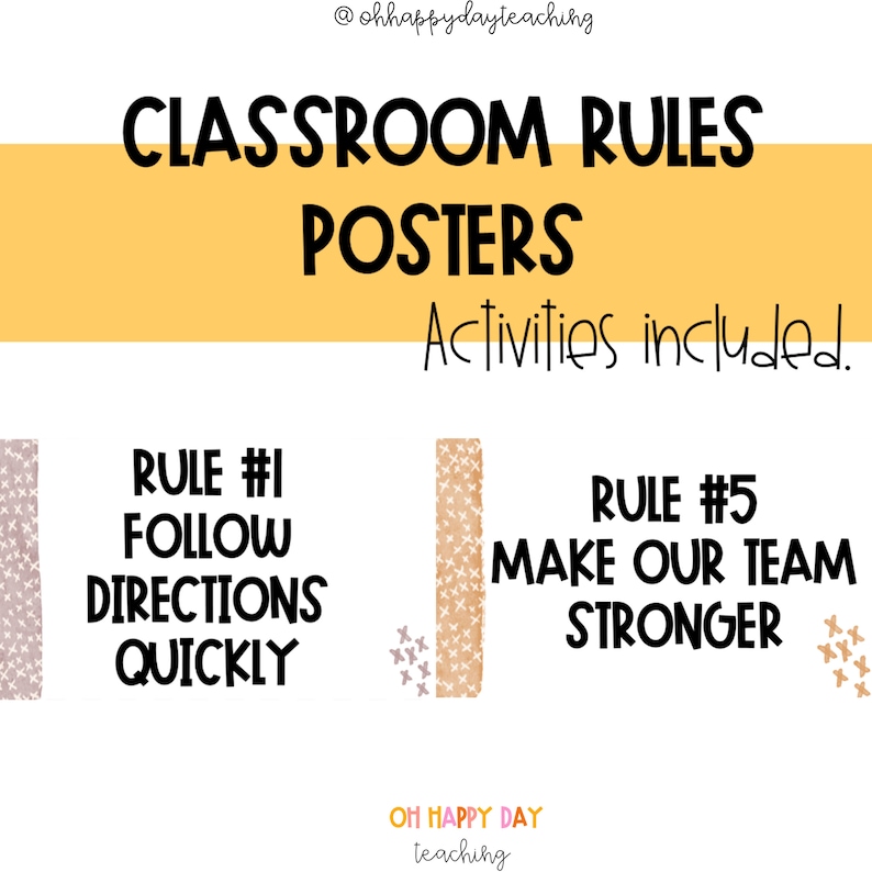 Classroom Rules Posters Back To School Procedures Classroom Community