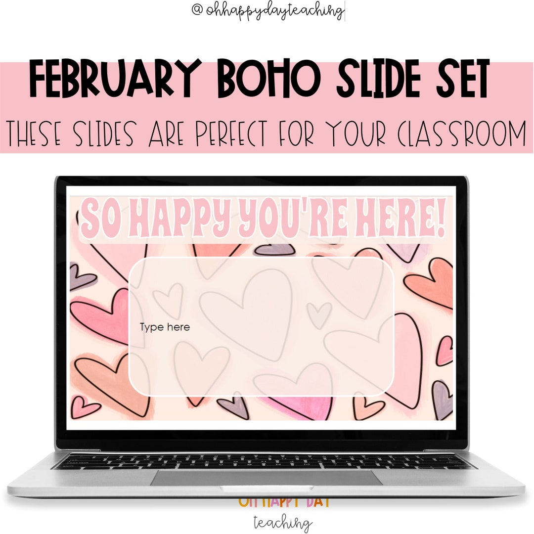 February Slide Templates. | Valentines Themed Slides. | Boho Valentines ...