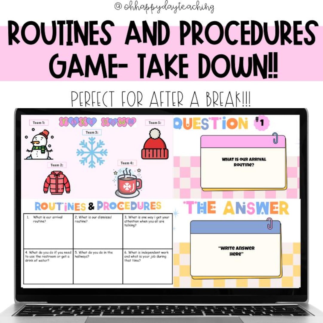 Routines and Procedures Game | Routine and Procedures Slides | Take ...