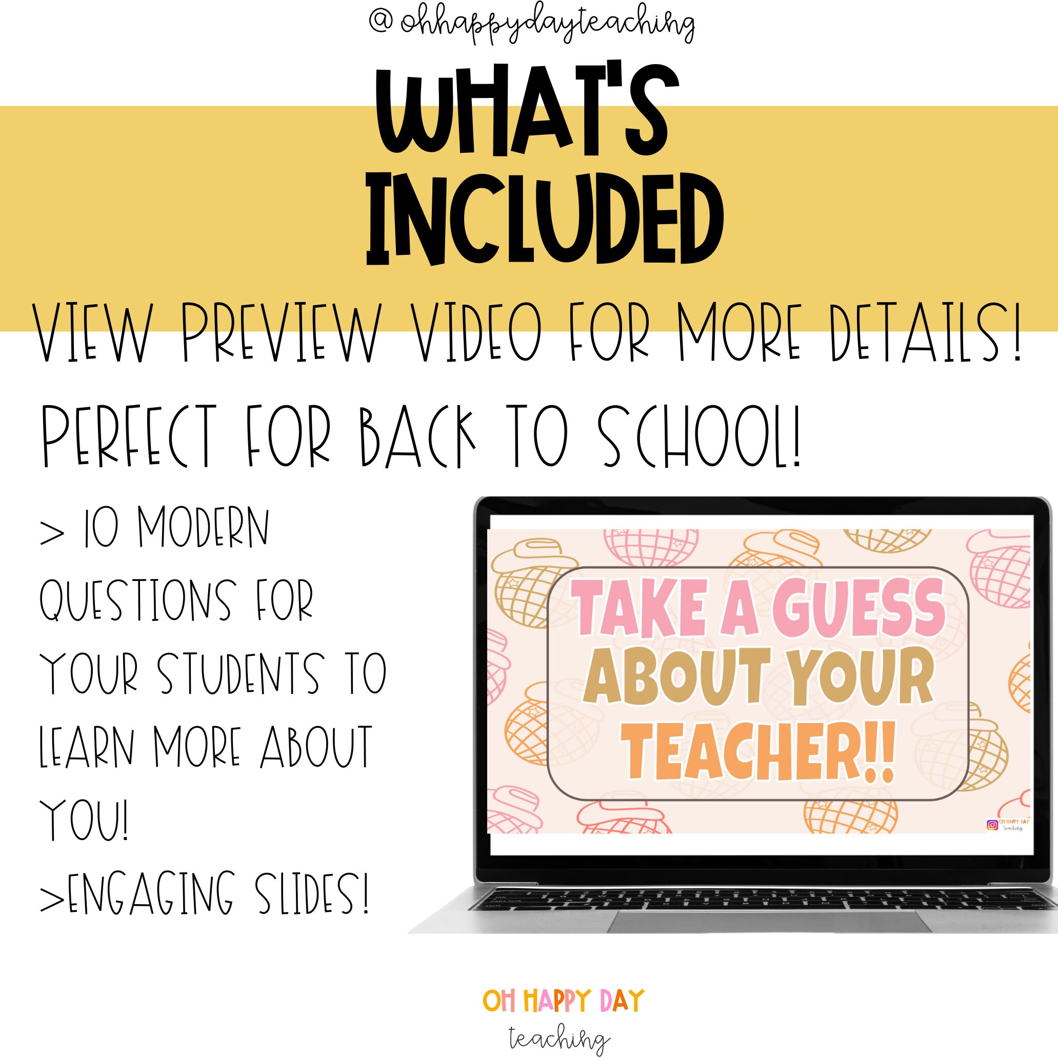 Take a Guess About Your Teacher. Back to School Game. Get to Know You ...