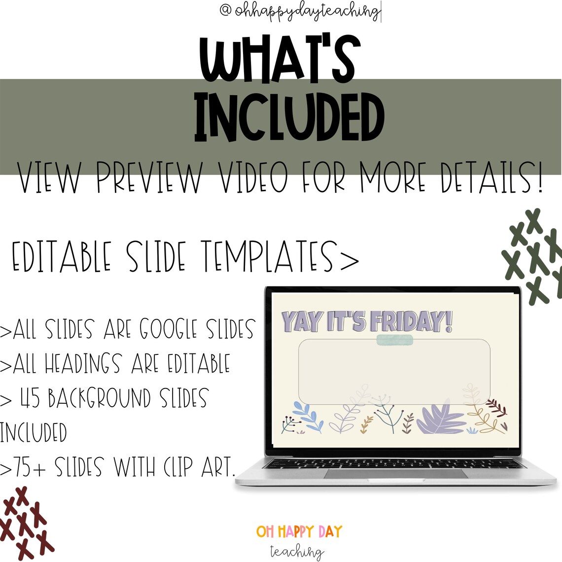 Winter Boho Slide Templates| Winter Editable Google Slides| Winter ...