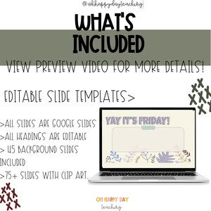 Winter Boho Slide Templates| Winter Editable Google Slides| Winter ...