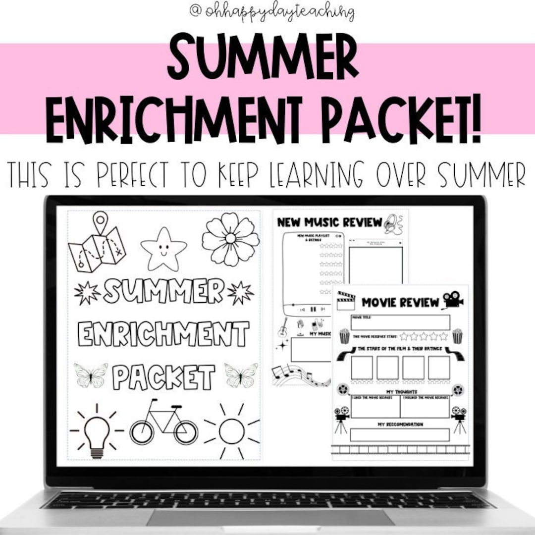 Summer Enrichment Packet | Summer Learning | Summer Packet - Etsy
