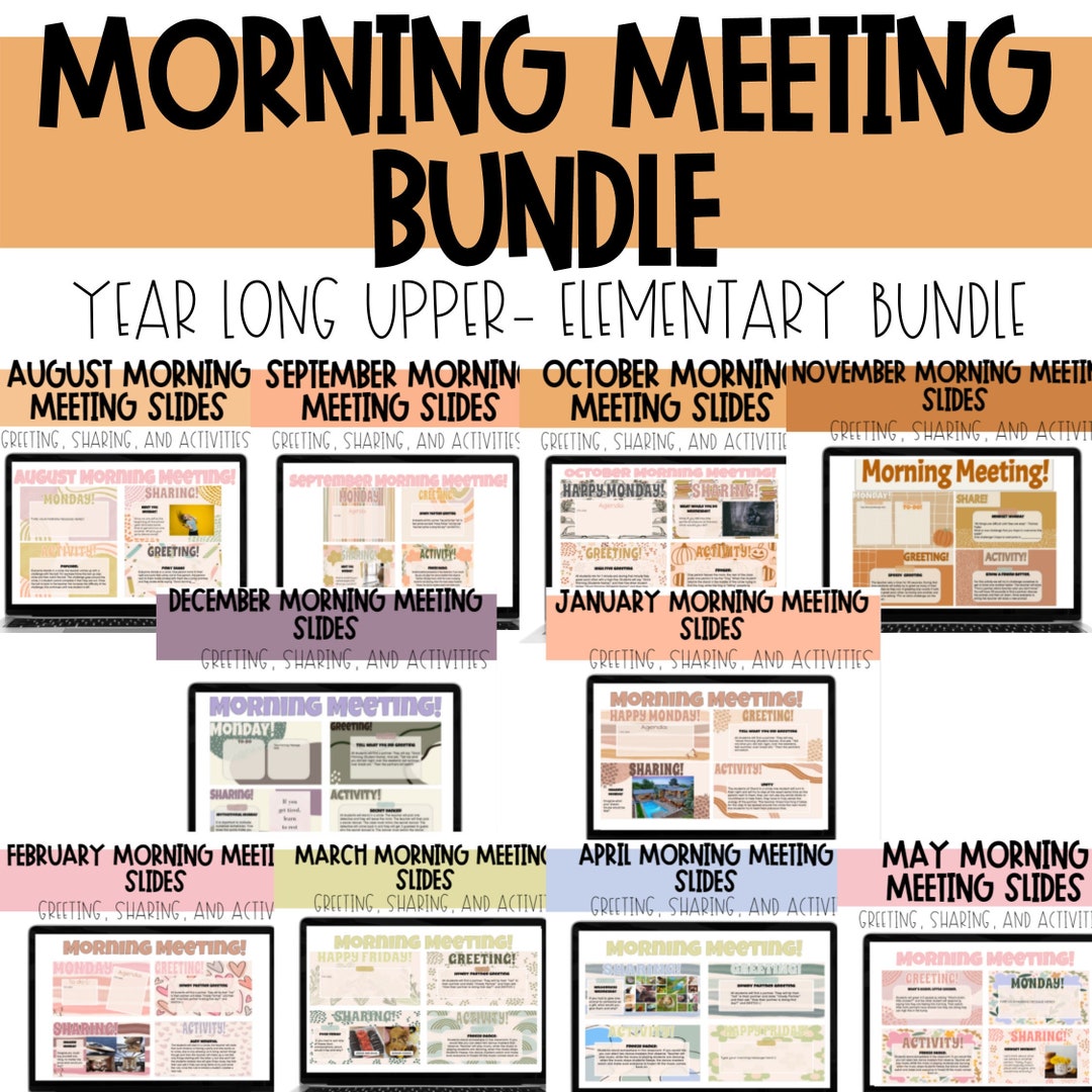 Morning Meeting Bundle- Upper Elementary| YEAR-LONG BUNDLE | Paperless ...