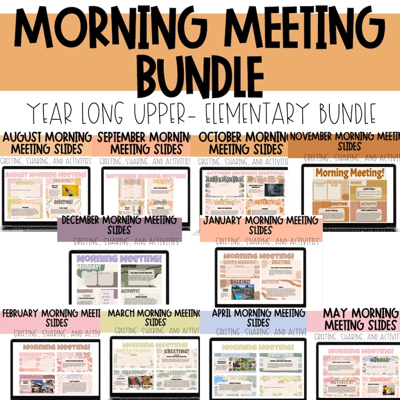 Morning Meeting Bundle- Upper Elementary| YEAR-LONG BUNDLE | Paperless ...