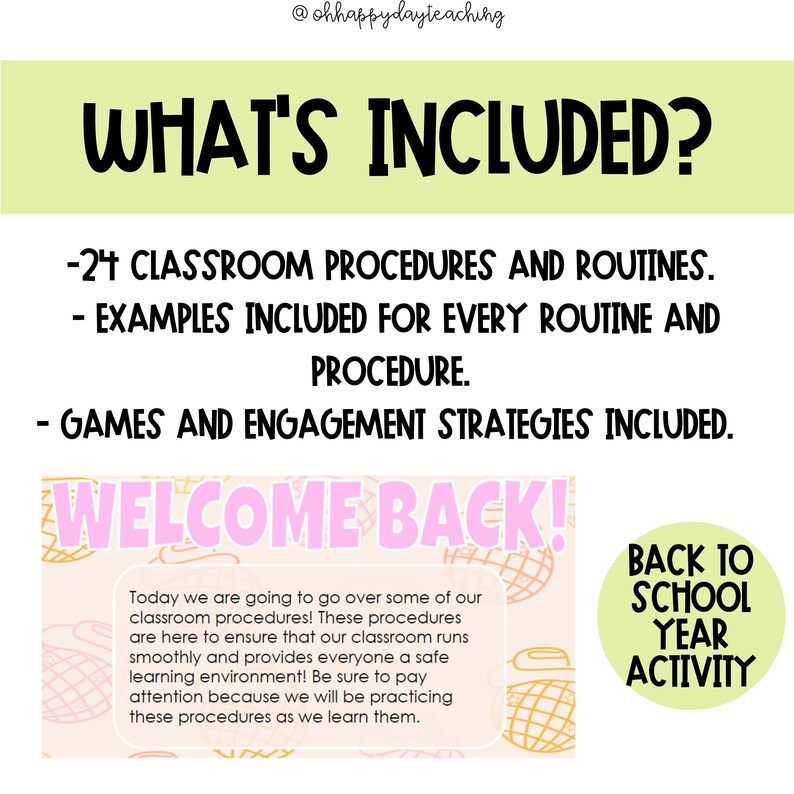 Back to School Routines and Procedures. - Etsy