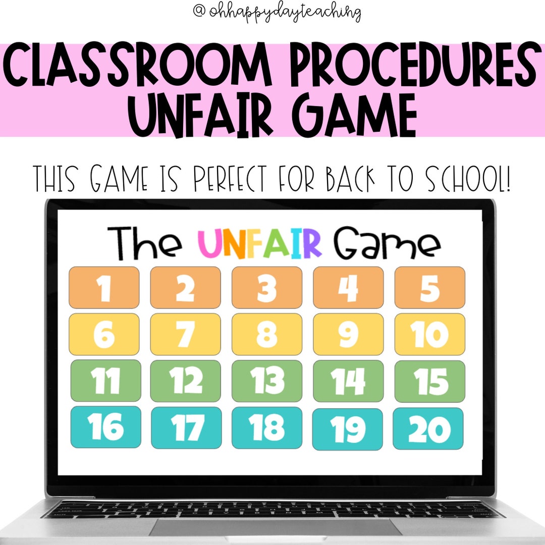 Classroom Procedures Unfair Game. Back to School Game. - Etsy