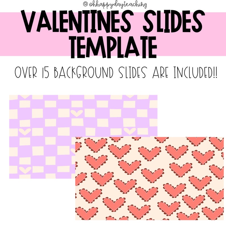 Valentines Day Slide Templates. | Boho Google Slides. - Etsy