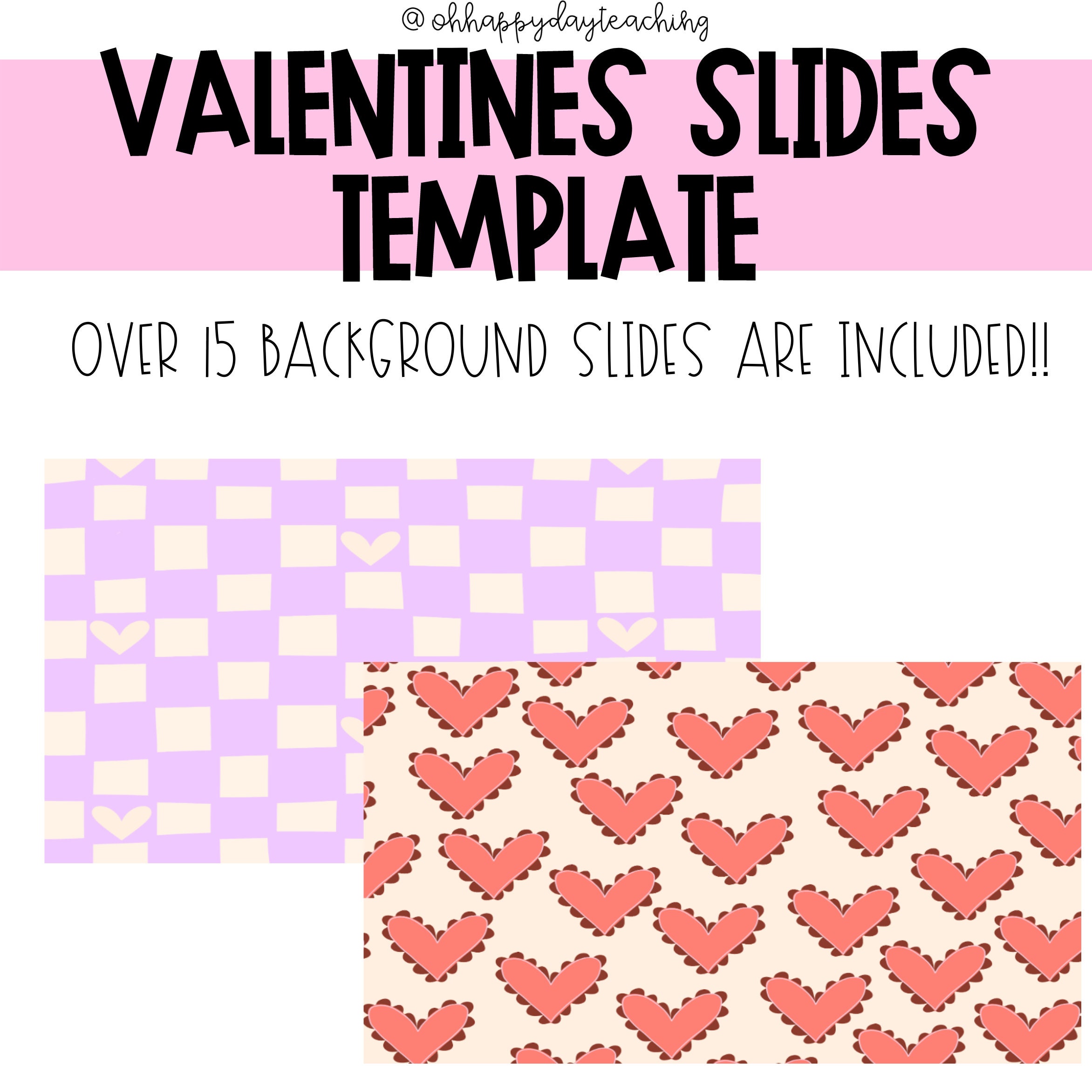 Valentines Day Slide Templates. | Boho Google Slides. - Etsy