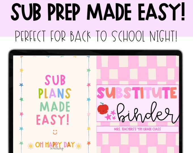 Editable Substitute Teacher Binder Template, Sub Binder Template ...