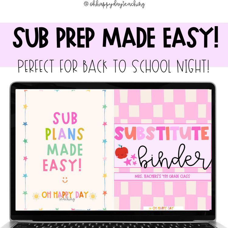 Substitute Binder | Sub Prep | Sub Binder | Sub Made Easy - Etsy