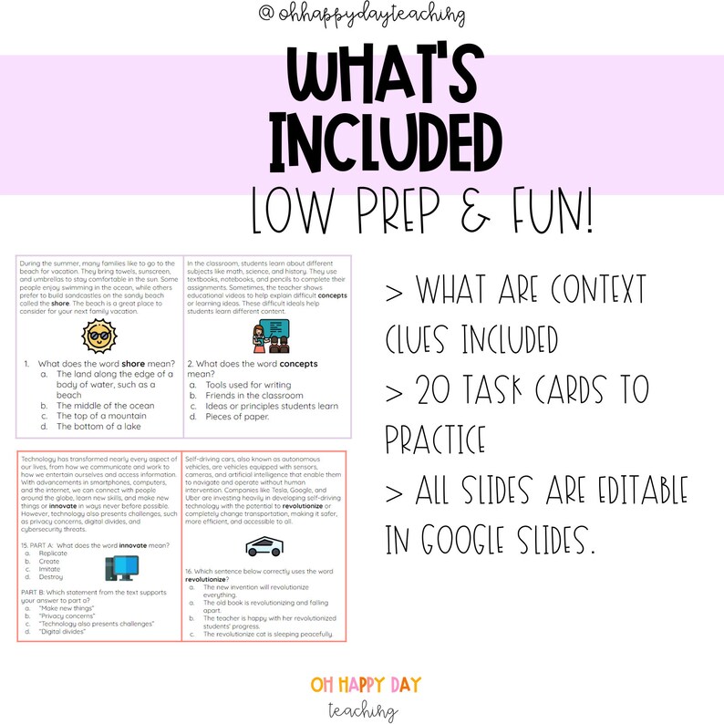 Nonfiction Vocabulary Task Cards. RI 4.4. RI 4 - Etsy