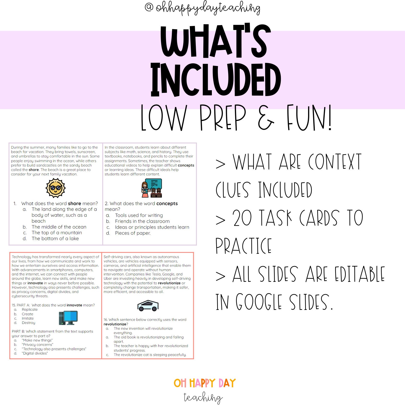 Nonfiction Vocabulary Task Cards. RI 4.4. RI 4 - Etsy