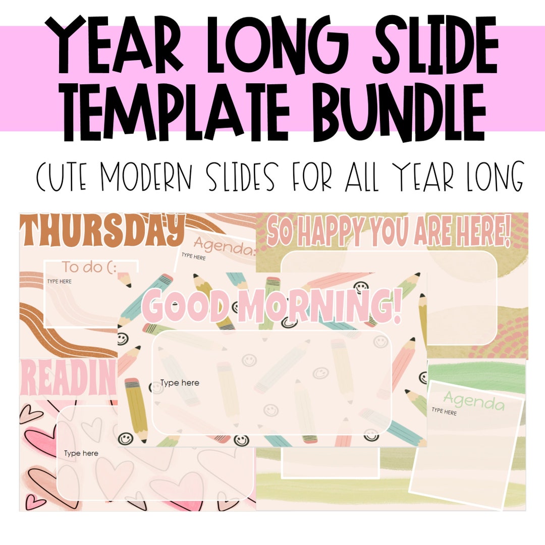 Year Long Editable Slide Template Bundle! - Etsy