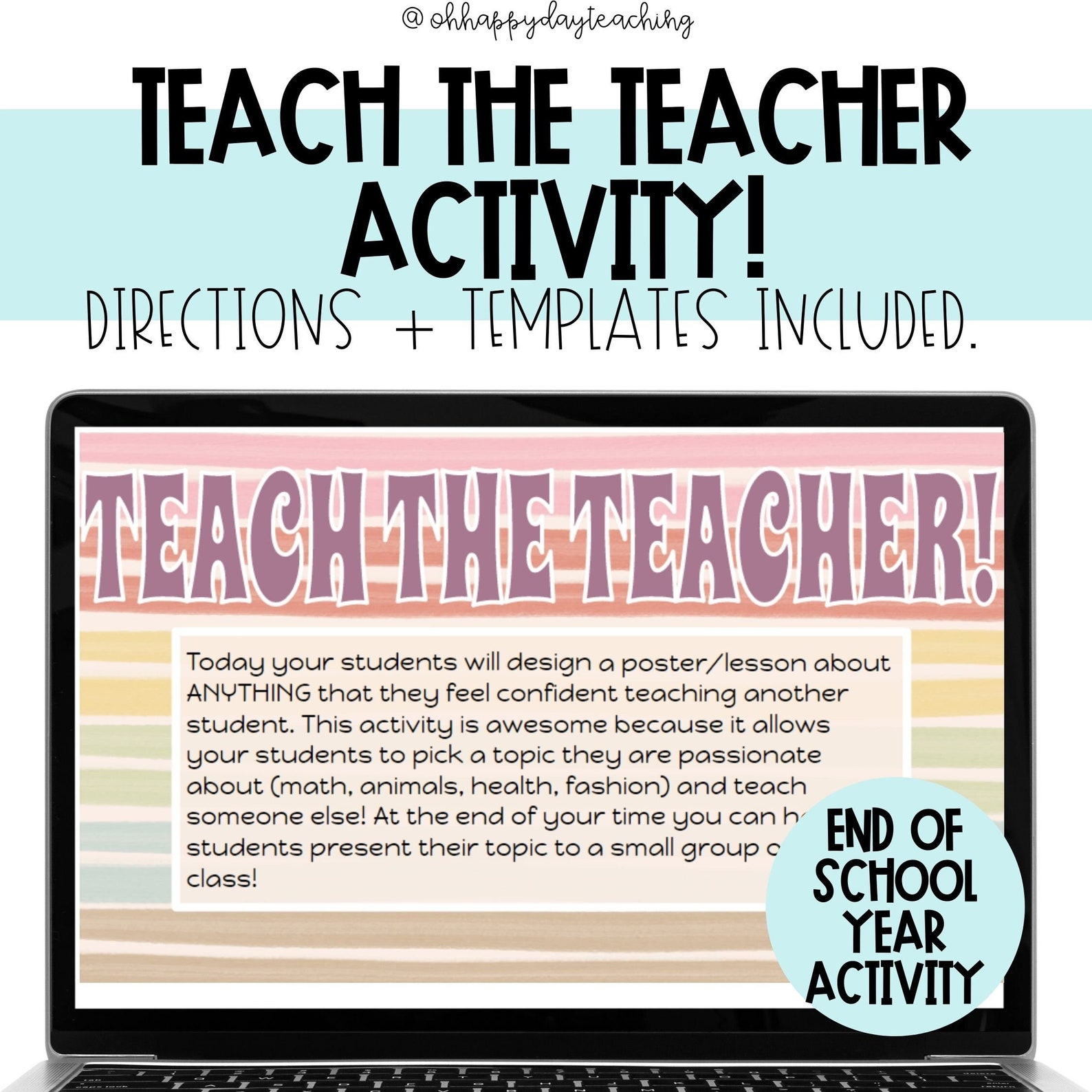 Teach the Teacher Activity! End of the Year Activity! - Etsy