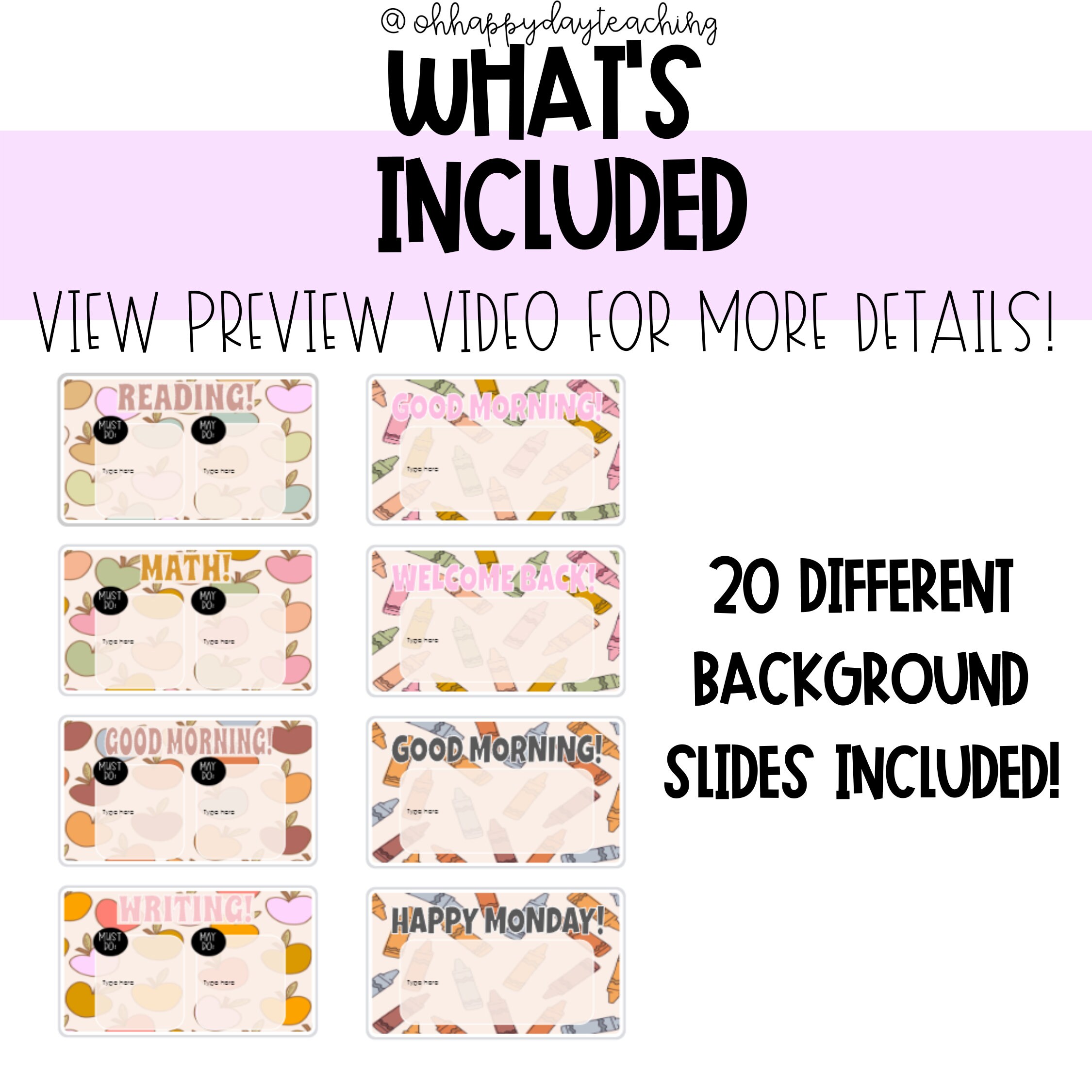 Back to School Editable Slide Templates. - Etsy