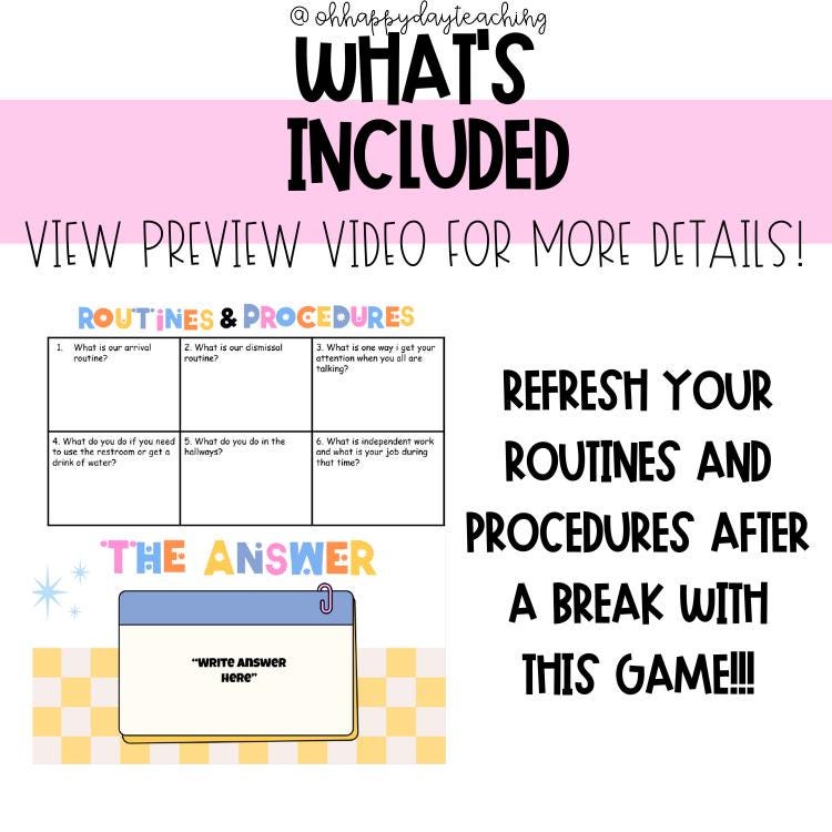 Routines and Procedures Game | Routine and Procedures Slides | Take ...