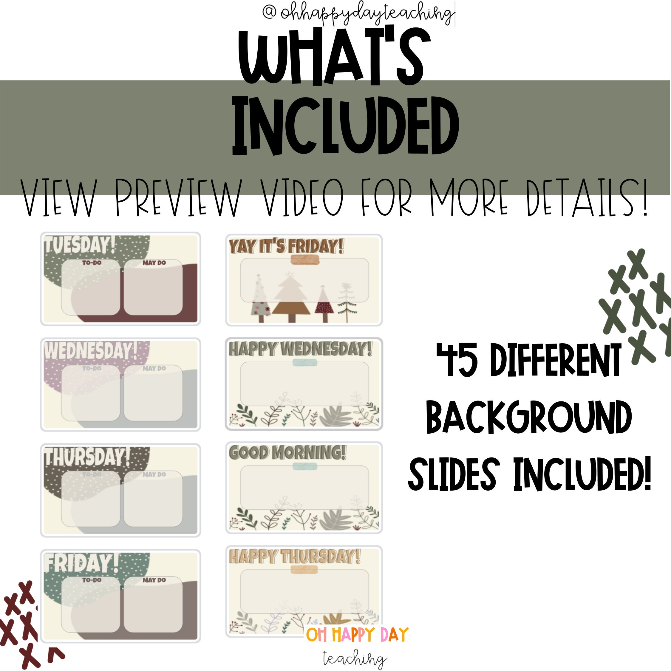 Winter Boho Slide Templates| Winter Editable Google Slides| Winter ...