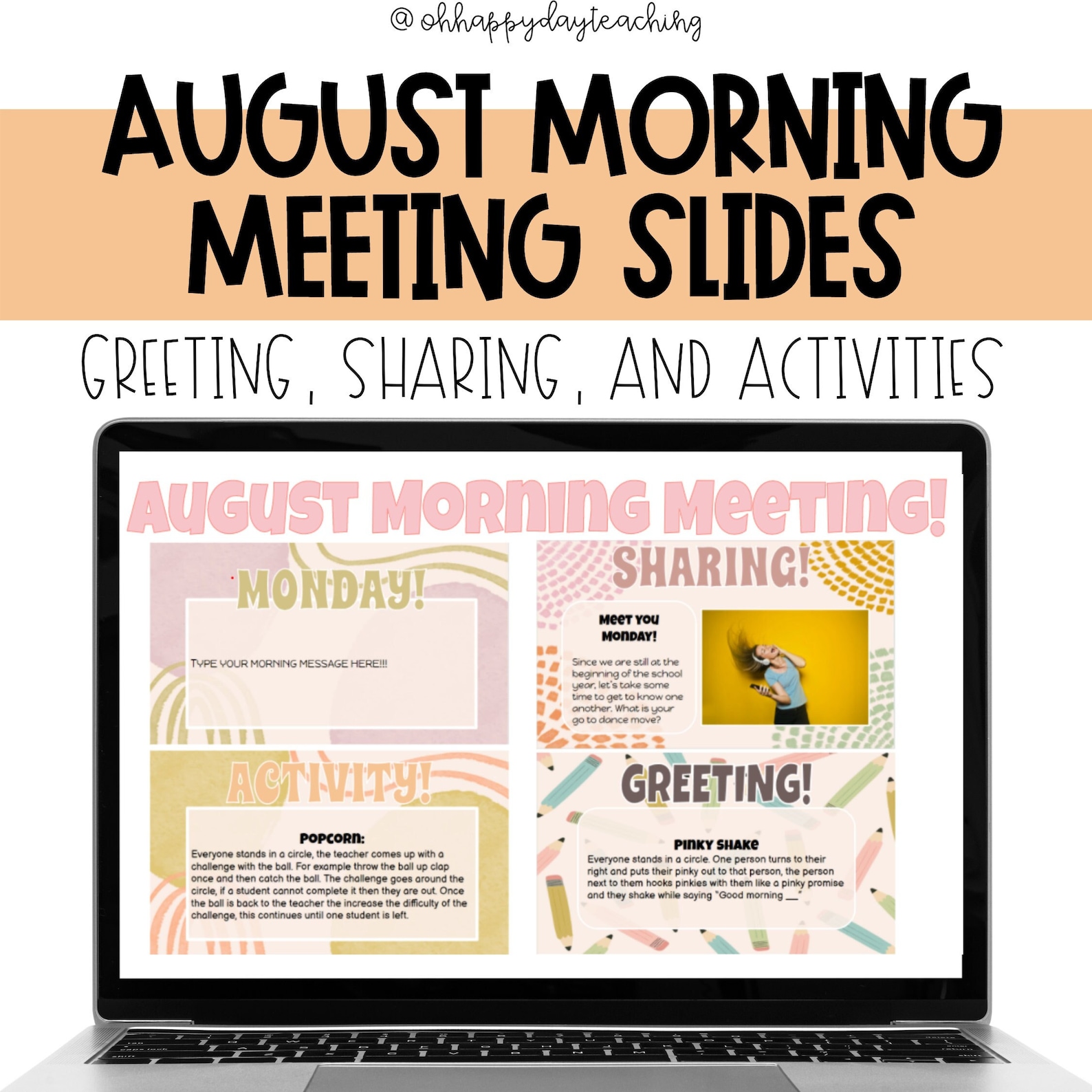 Morning Meeting Slides. Upper Elementary Morning Meeting. August MM ...