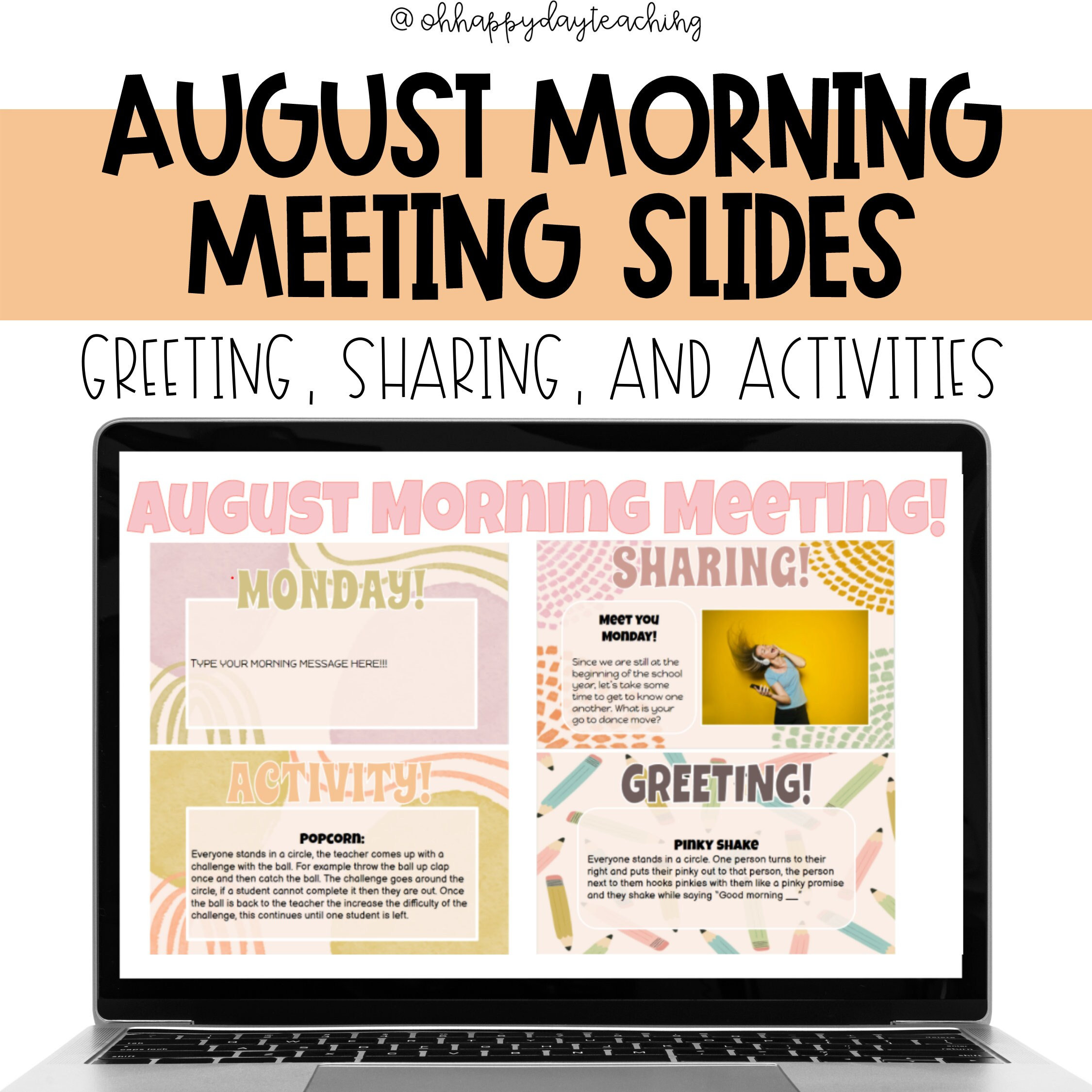 Morning Meeting Slides. Upper Elementary Morning Meeting. August MM ...