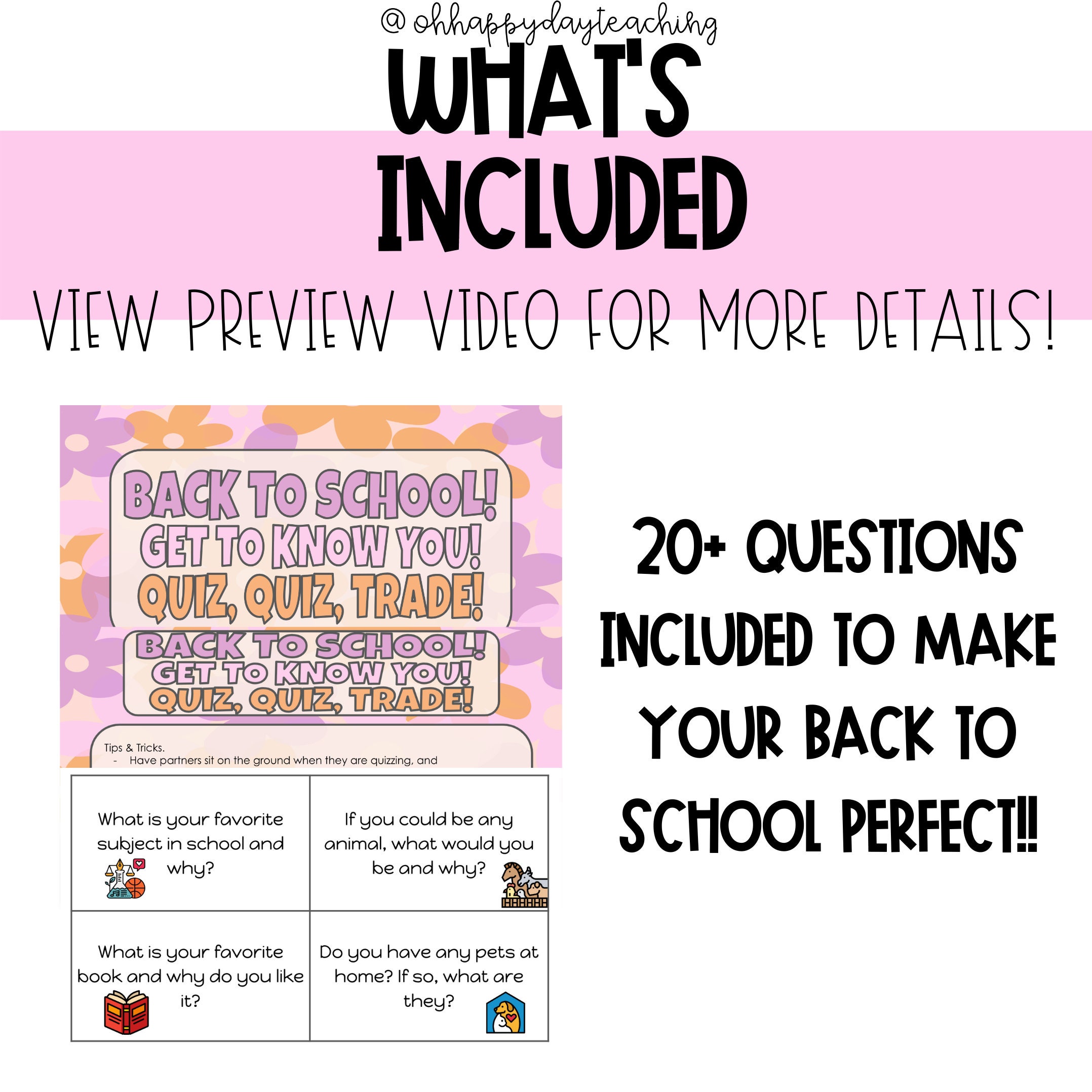 Back to School Get to Know You Game. Quiz, Quiz, Trade, Get-to-know-you ...