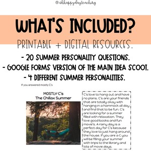 End of School Year + Last Week of School Summer Personality Quiz. - Etsy