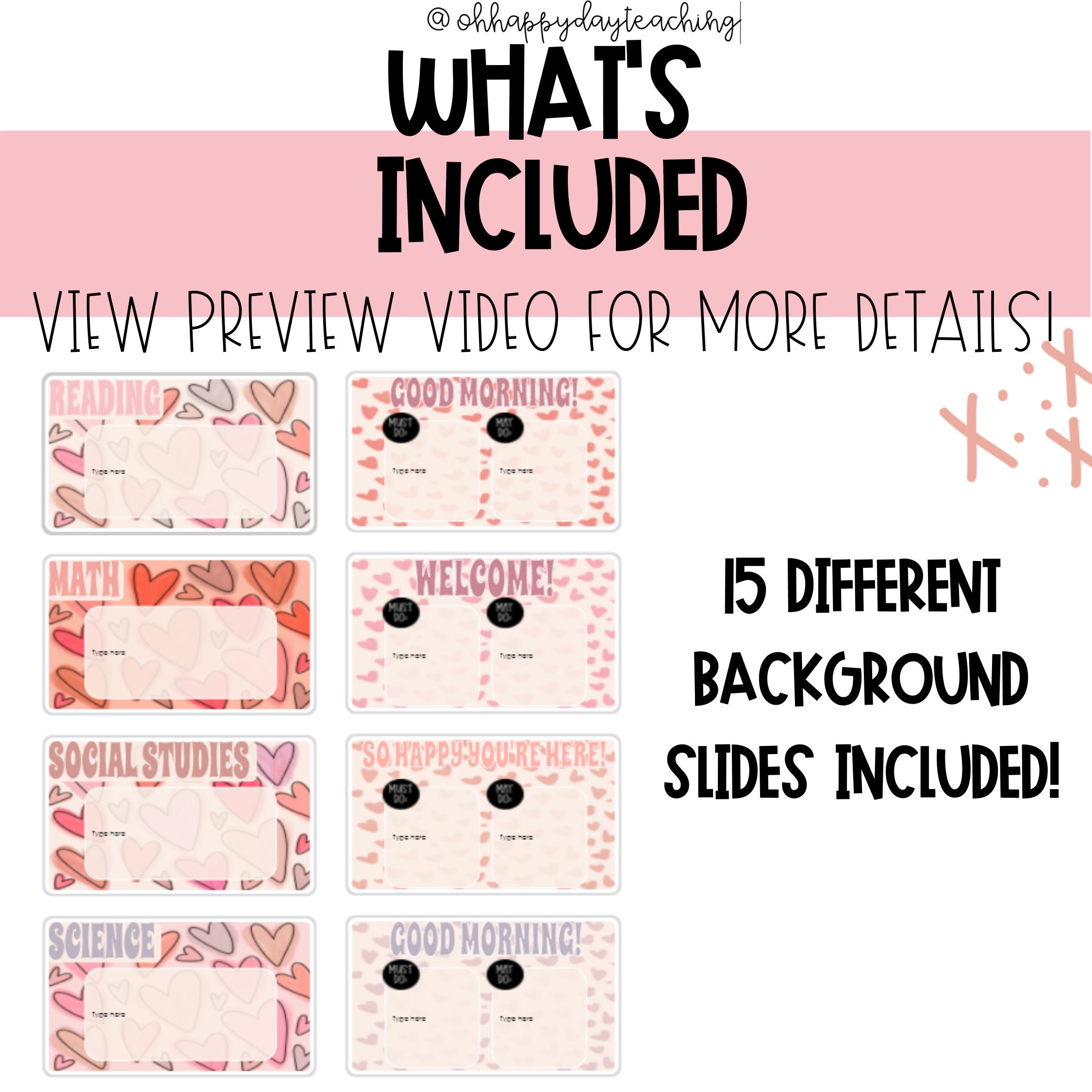 February Slide Templates. | Valentines Themed Slides. | Boho Valentines ...