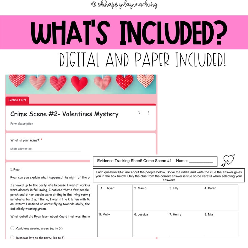 Valentine's Day Mystery | Valentines Escape the Room | Literacy Game - Etsy
