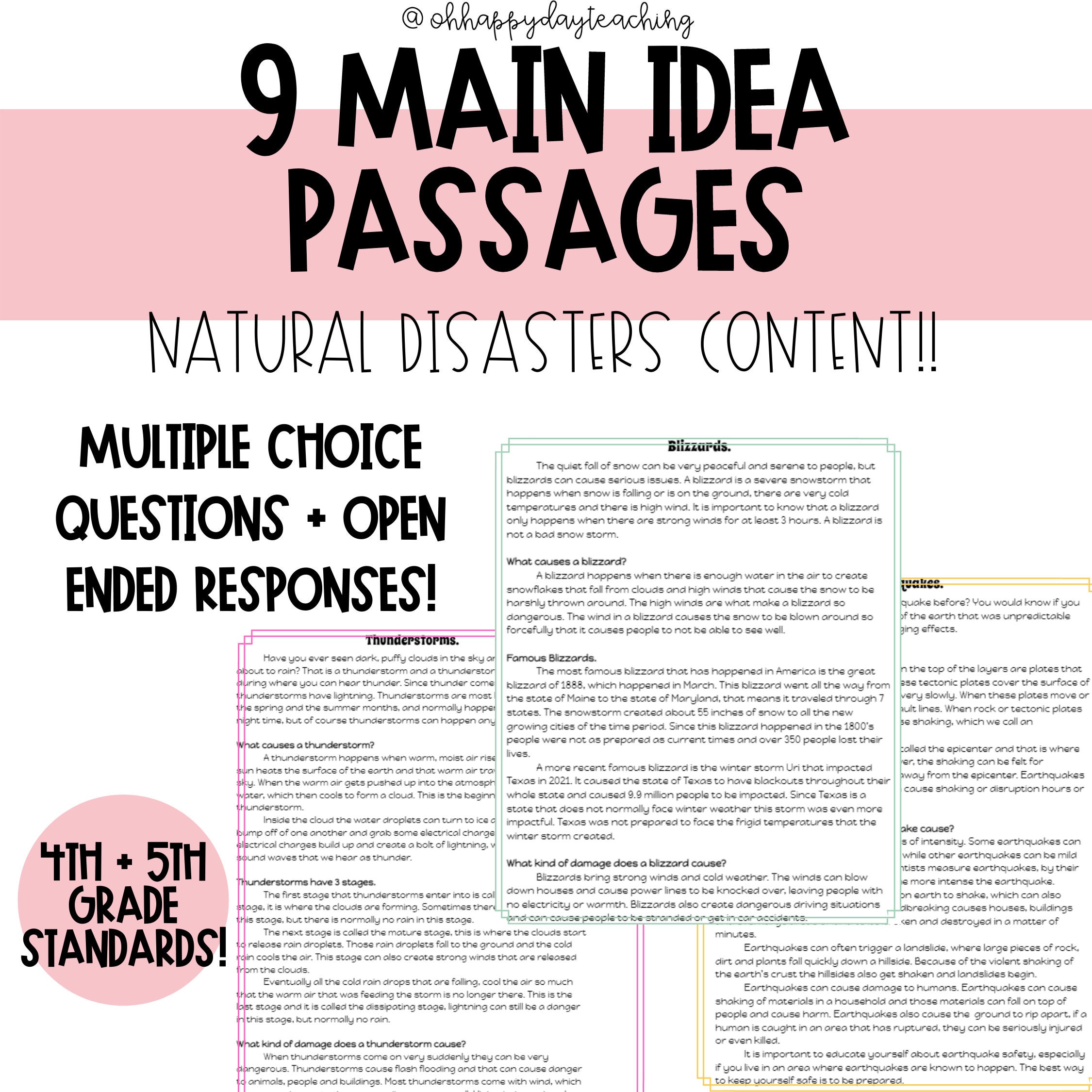 Main Idea Print and Digital Activity. 4th and 5th Grade. - Etsy