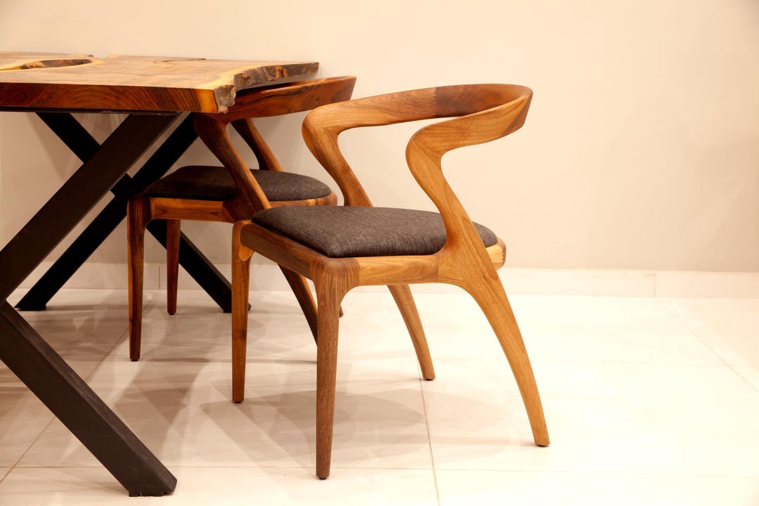 Modern Walnut Dine Chair for Dining Room, Ready to Ship Mid-century ...