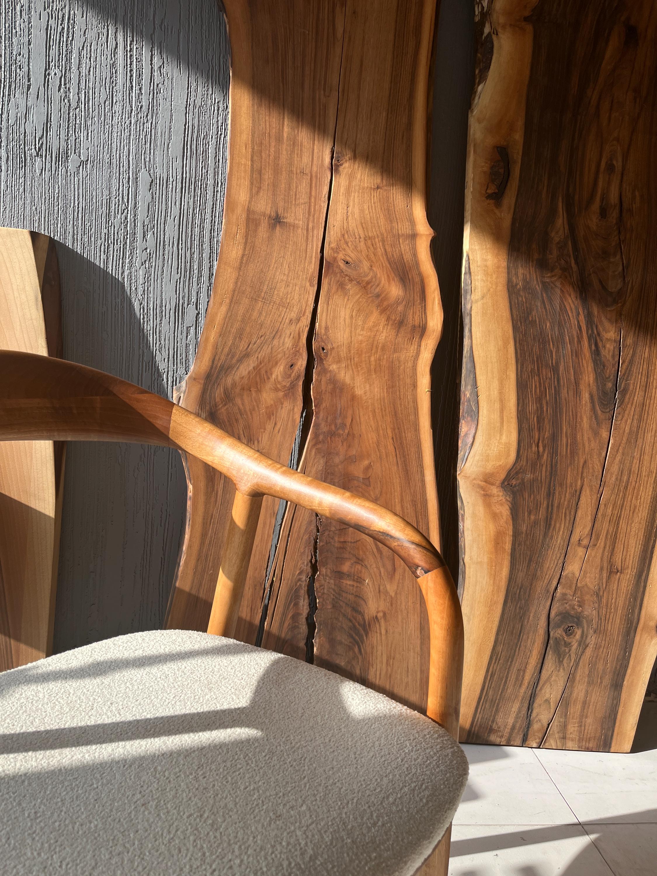 Minimalist Walnut Chair for Dining Room, Mid-century Farmhouse Living ...