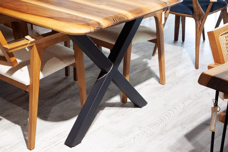 Modern Walnut Table for Dining Room, Walnut Wood Legged Farmhouse Table ...