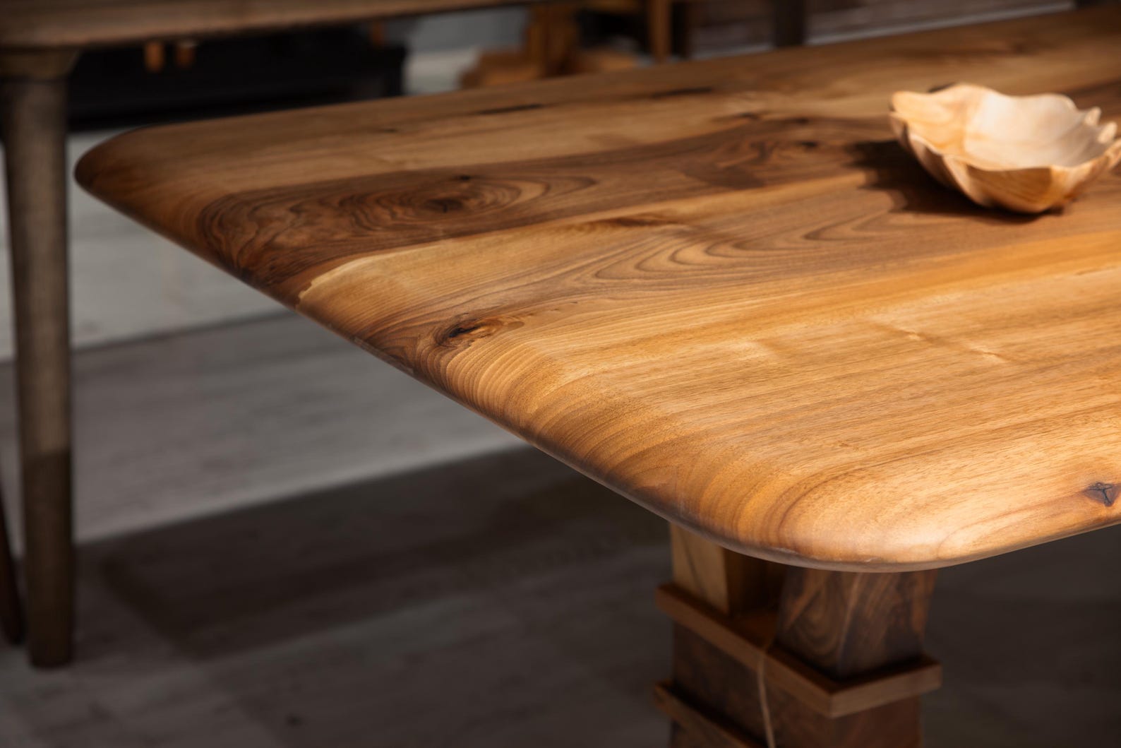 Custom Walnut Table for Dining Room, Walnut Wood Legged Farmhouse Table ...