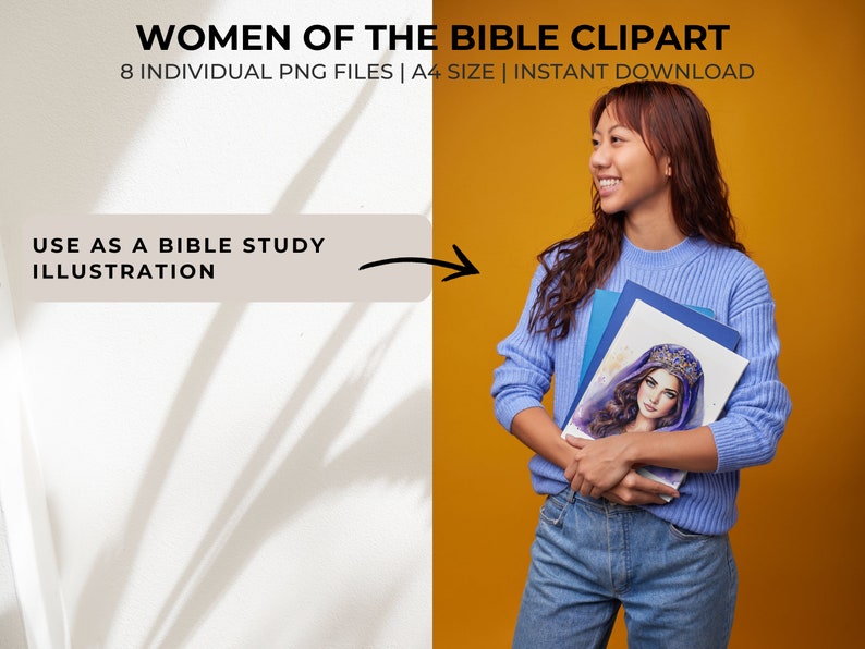 Women of the Bible Clip Art Bundle Ruth, Queen Esther, Mary, Samaritan ...