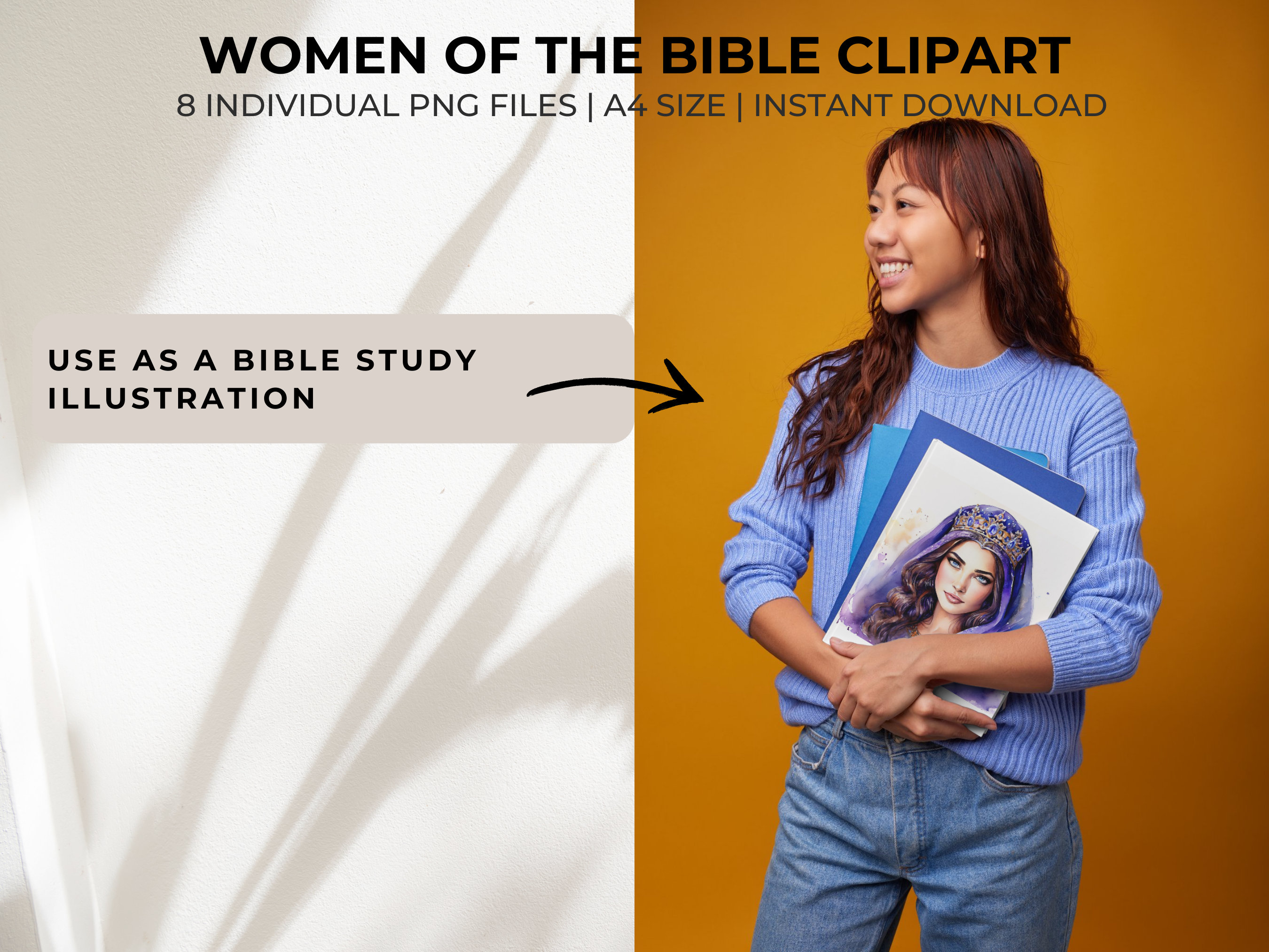 Women of the Bible Clip Art Bundle Ruth, Queen Esther, Mary, Samaritan ...