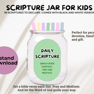 Scripture Jar Printable for Kids, Bible Verse Jar Scripture Printable ...