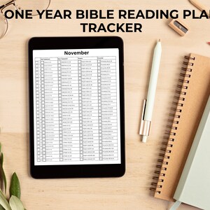 One Year Bible Reading Plan Printable, Bible Reading Tracker, Bible ...