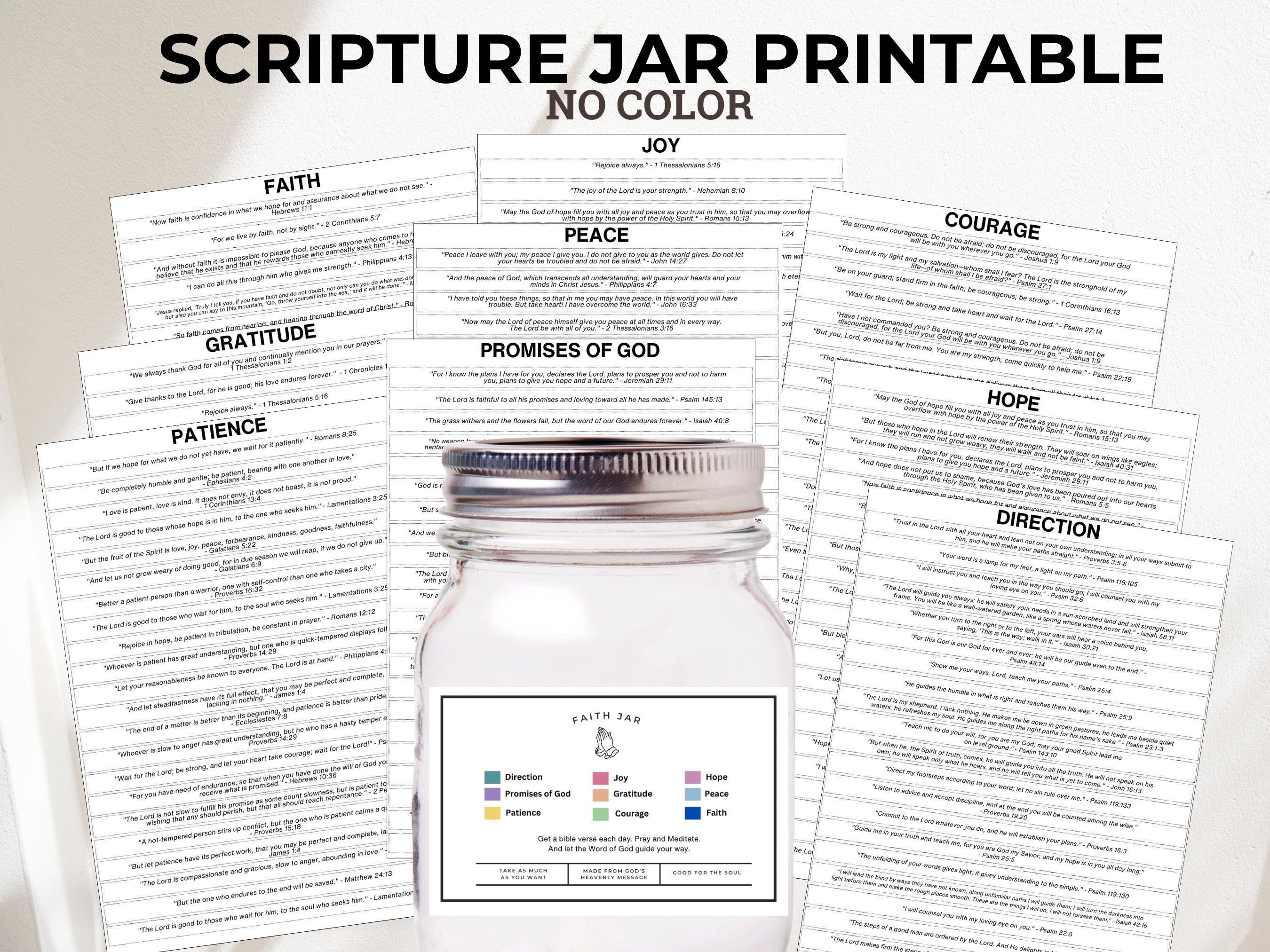 Scripture Jar Printable Bible Verse Jar Scripture Printable Bible Verse ...