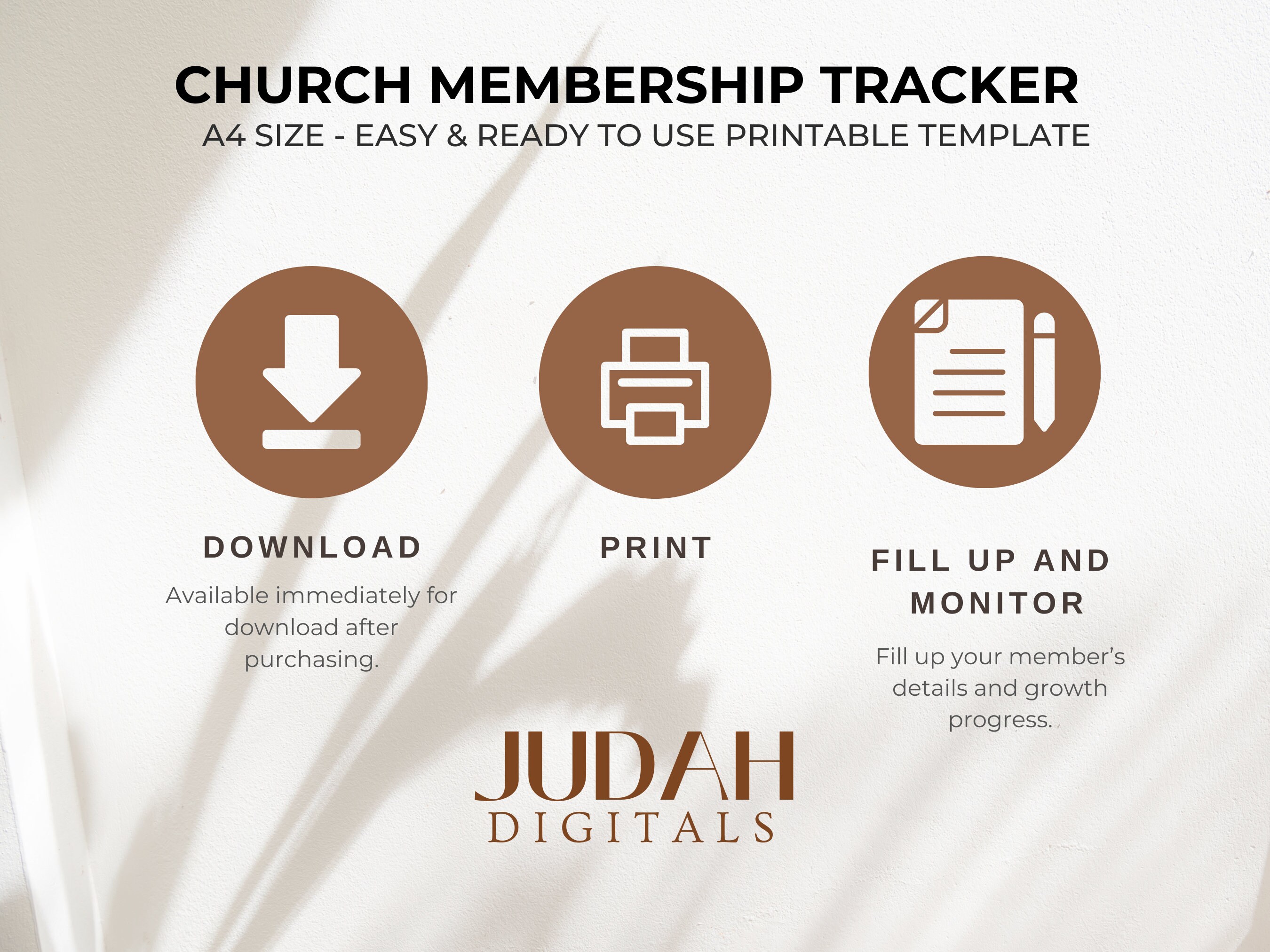 Church Membership Record Printable, Church Membership Tracker, Church ...