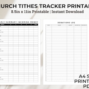 Church Tithe Tracker, Giving Log, Tithes and Offering Tracker ...