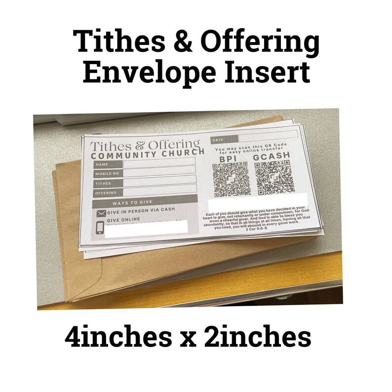 Tithes and Offering Envelope Insert Canva Editable Template Church ...
