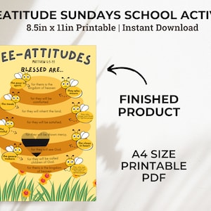 Beatitudes Kids Activity for Sunday School, Printable Bible Verse Game ...
