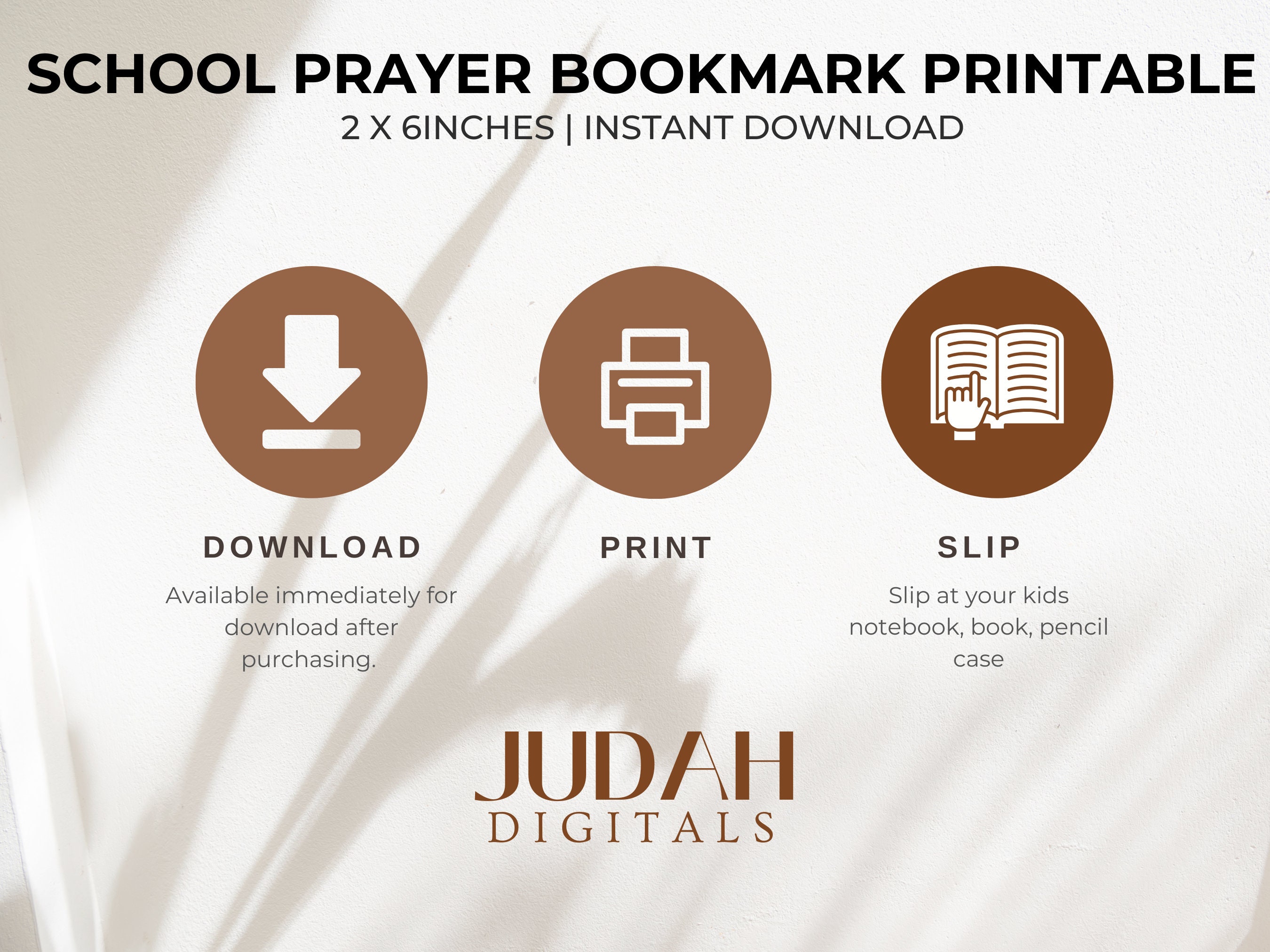 School Prayer Bookmark Printable, Bible Verse Bookmark for Preschoolers ...