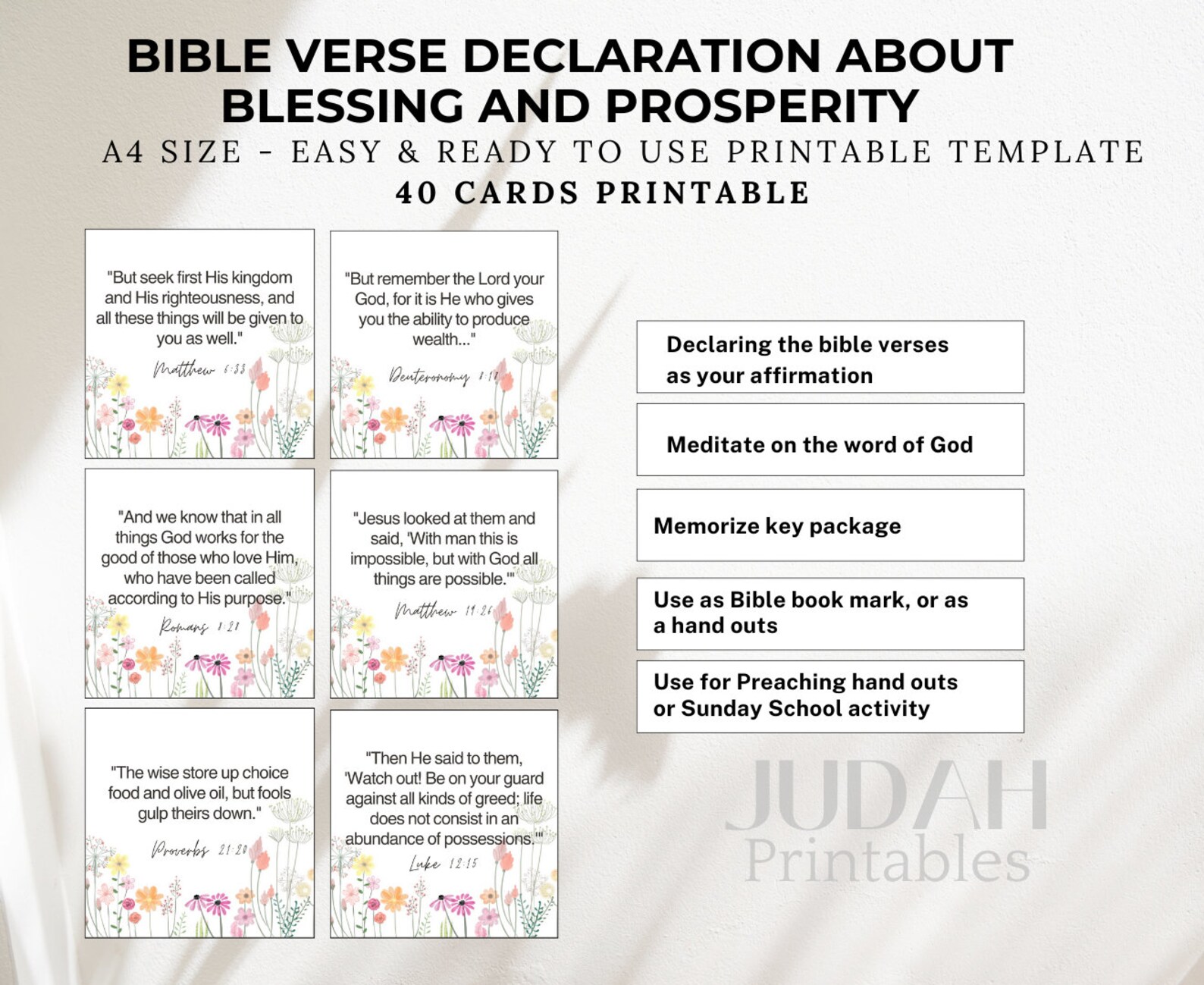 Bible Verse About Blessings and Prosperity Printable Scripture, Bible ...