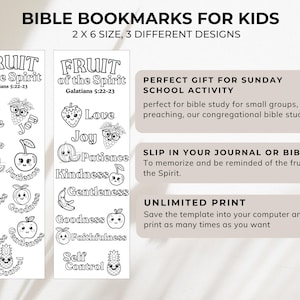 Fruit of the Spirit Coloring Bookmarks Printable, Christian Bookmarks ...