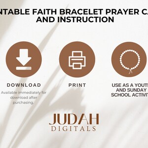Printable Faith Bracelet Prayer Card | Salvation Bracelet Card, Sunday ...
