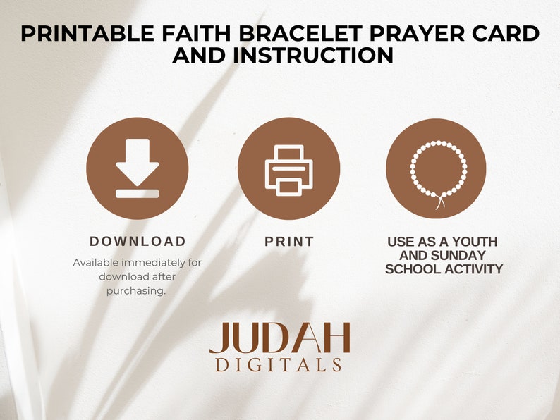 Printable Faith Bracelet Prayer Card | Salvation Bracelet Card, Sunday ...